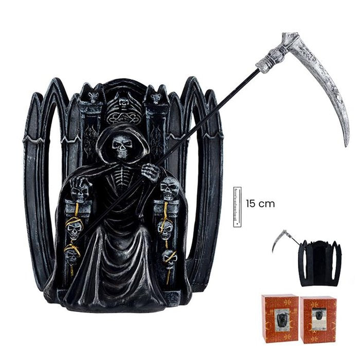 FIGURA SANTA MUERTE NEGRA SENTADA 20 CM | FIGURAS ESOTERICAS JAVIER | 1 ...