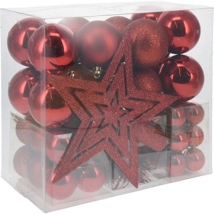 SET 54 BOLAS NAVIDAD ROJAS | KOOPMAN CHRISTMAS | 1 UNIDAD ...